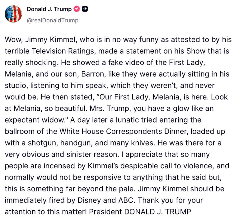 Jimmy Kimmel embarrasses Trump with 'unparalleled' ratings flex