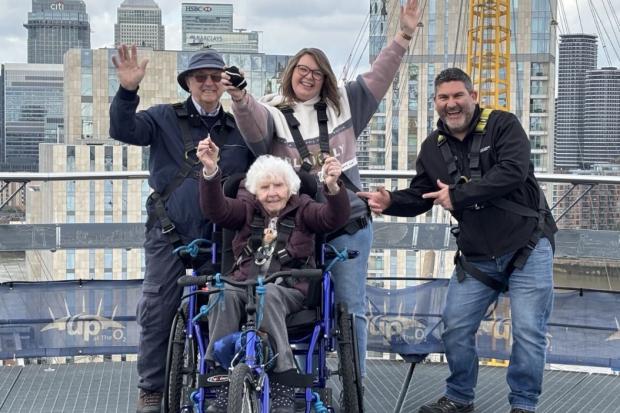 90-year-old South Essex care home resident achieves dream of climbing O2