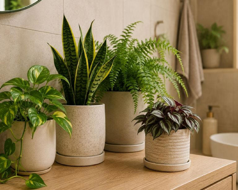 Dile adiós a las macetas de barro en el baño: estas son las plantas y ...