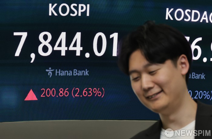 코스피 7844.01 연중 최고치 갱신