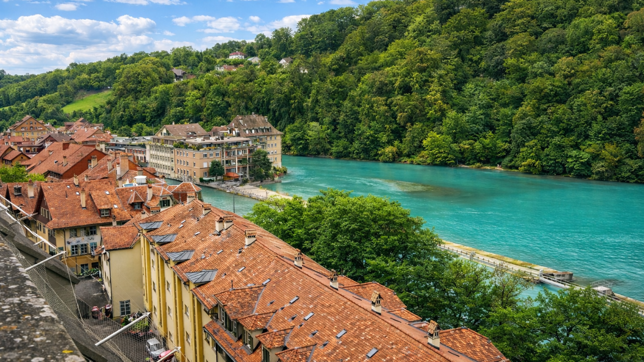 Cosa si vede sopra il fiume Aar a Berna?