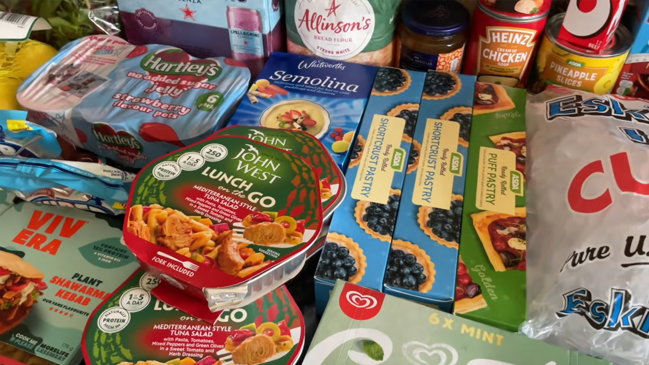 Weekly Asda groceries for a family of four for under £80