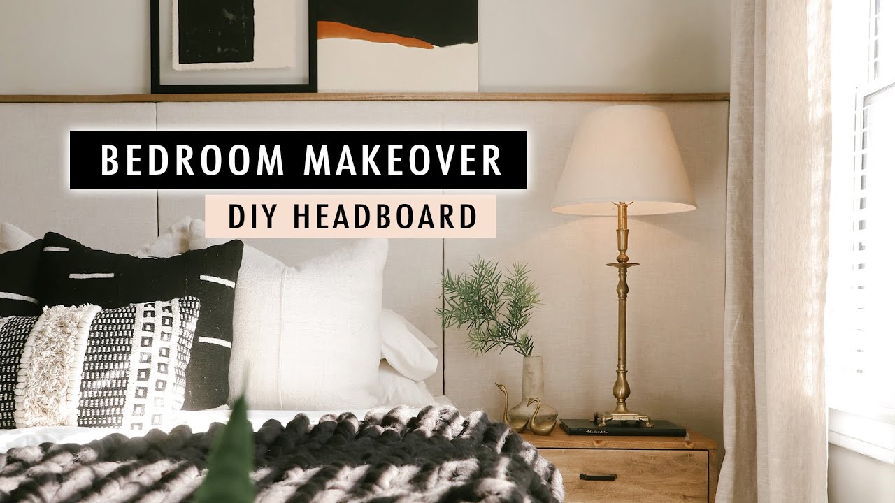 Budget-friendly bedroom makeover with DIY headboard