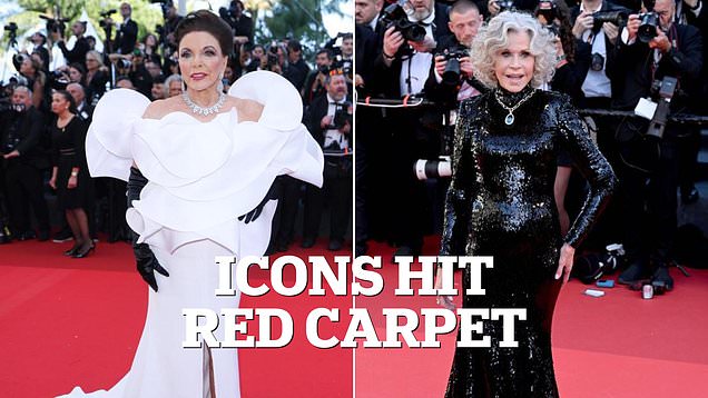 Hollywood icon Dame Joan Collins on the red carpet at Cannes