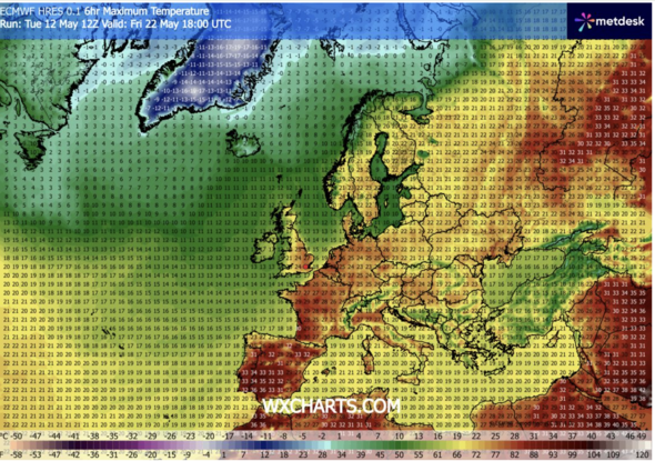 UK weather maps turn orange for 27C scorcher - with 16 regions hotter ...