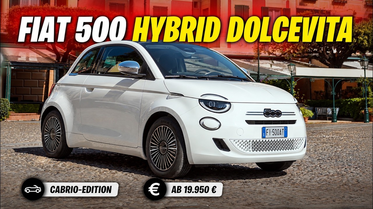 2026 FIAT 500 Hybrid Dolcevita zeigt italienisches Cabrio-Feeling