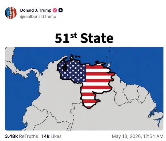 Trump shares picture of new country as the 51st state