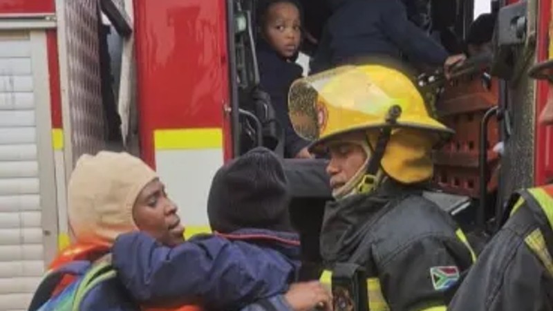 Fire and rescue teams save 28 preschoolers from flooding in Mitchells Plain