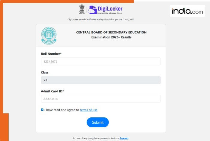 CBSE class 12 result 2026 declared at cbse.gov.in and digilocker.gov.in ...