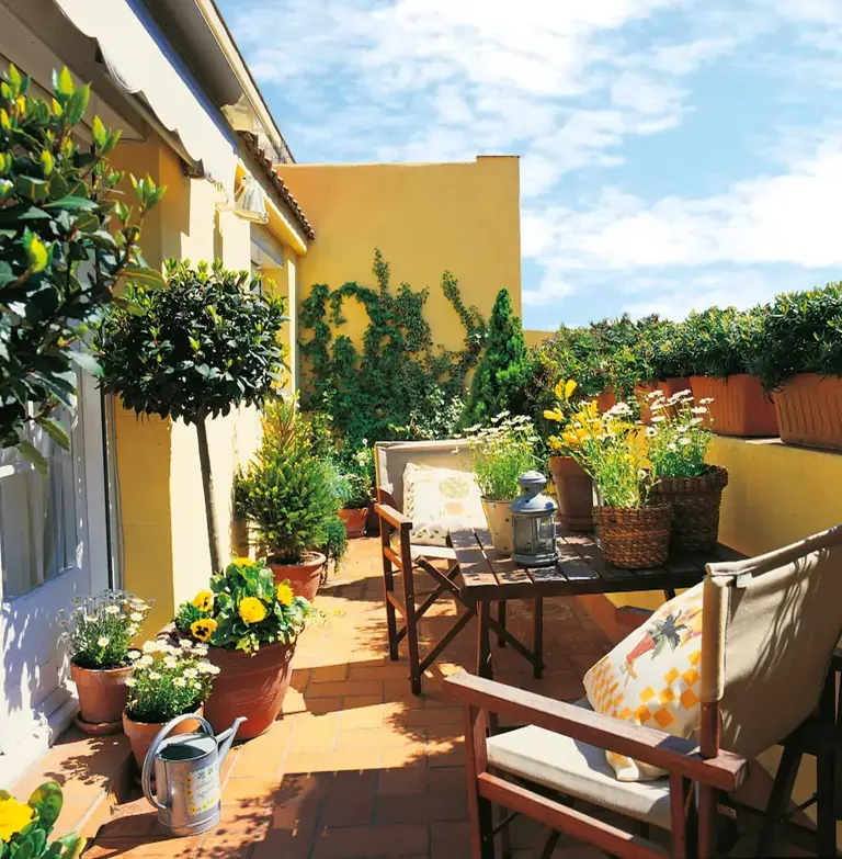 Cómo agrupar las macetas de tu terraza para que se vean más elegantes