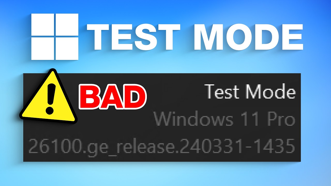 Ignoring the Windows test mode watermark is dangerous