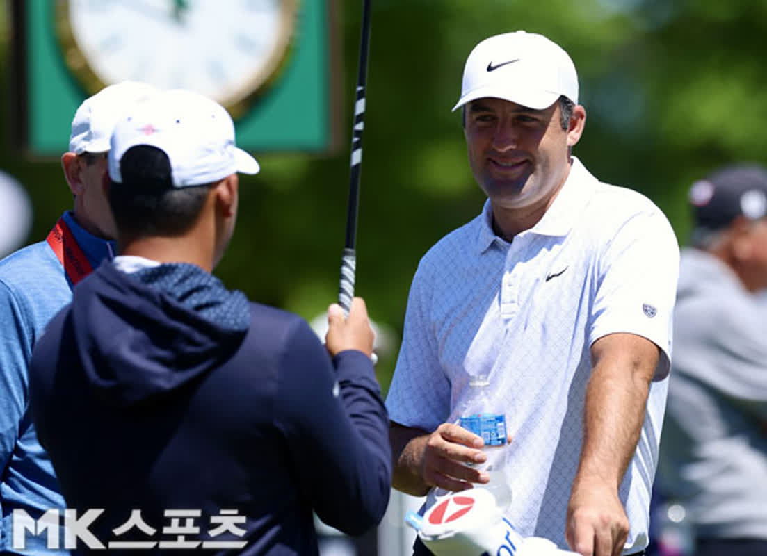 스코티 셰플러 '김시우, 재밌는 친구야' [MK포토]