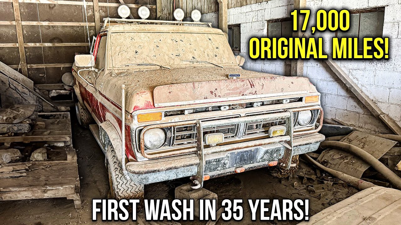 Low-mileage Ford F250 barn find gets first wash in decades
