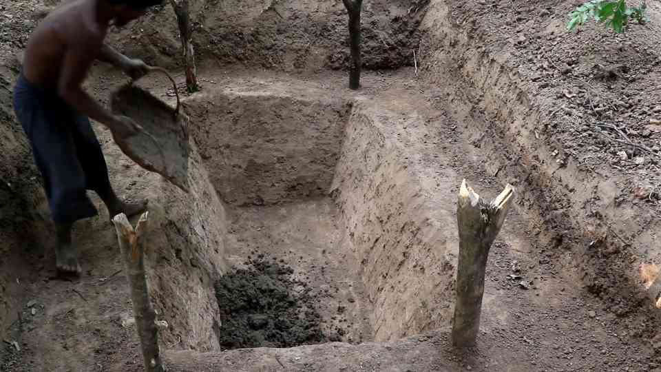 Watch these primitives work for weeks to create a small underground pool