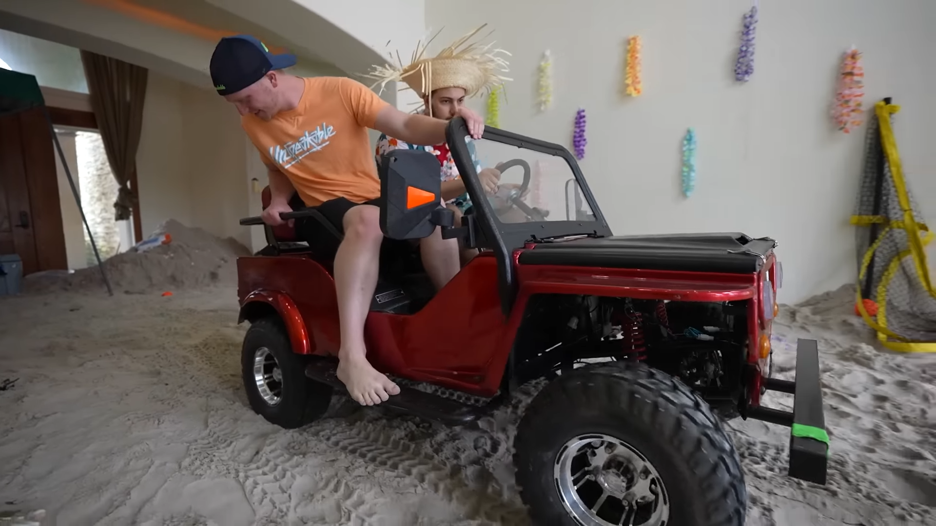 Watch how his house became a fully functional beach