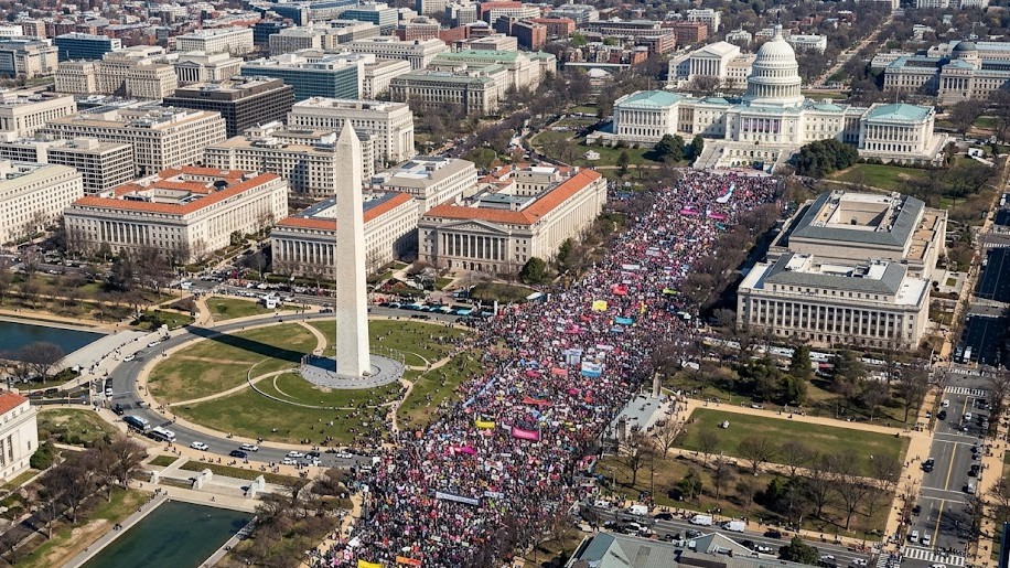 2,000 women marched on Washington - then the crowd turned violent