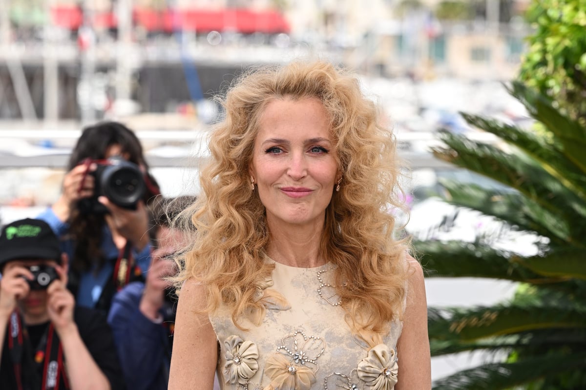 Gillian Anderson shows off '80s-style curls at Cannes Film Festival