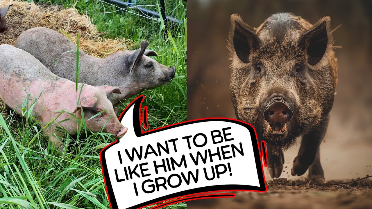 Discover if domestic piglets go feral when released into deep woods