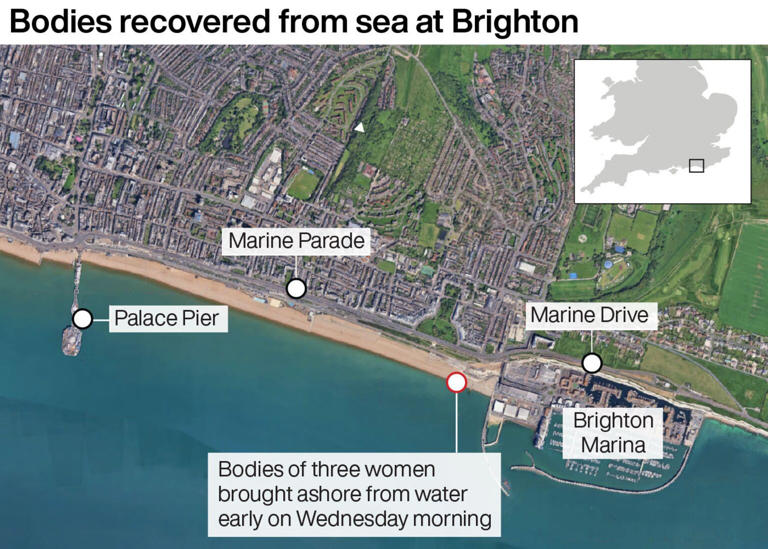 Three women recovered off Brighton beach not believed to have attended ...