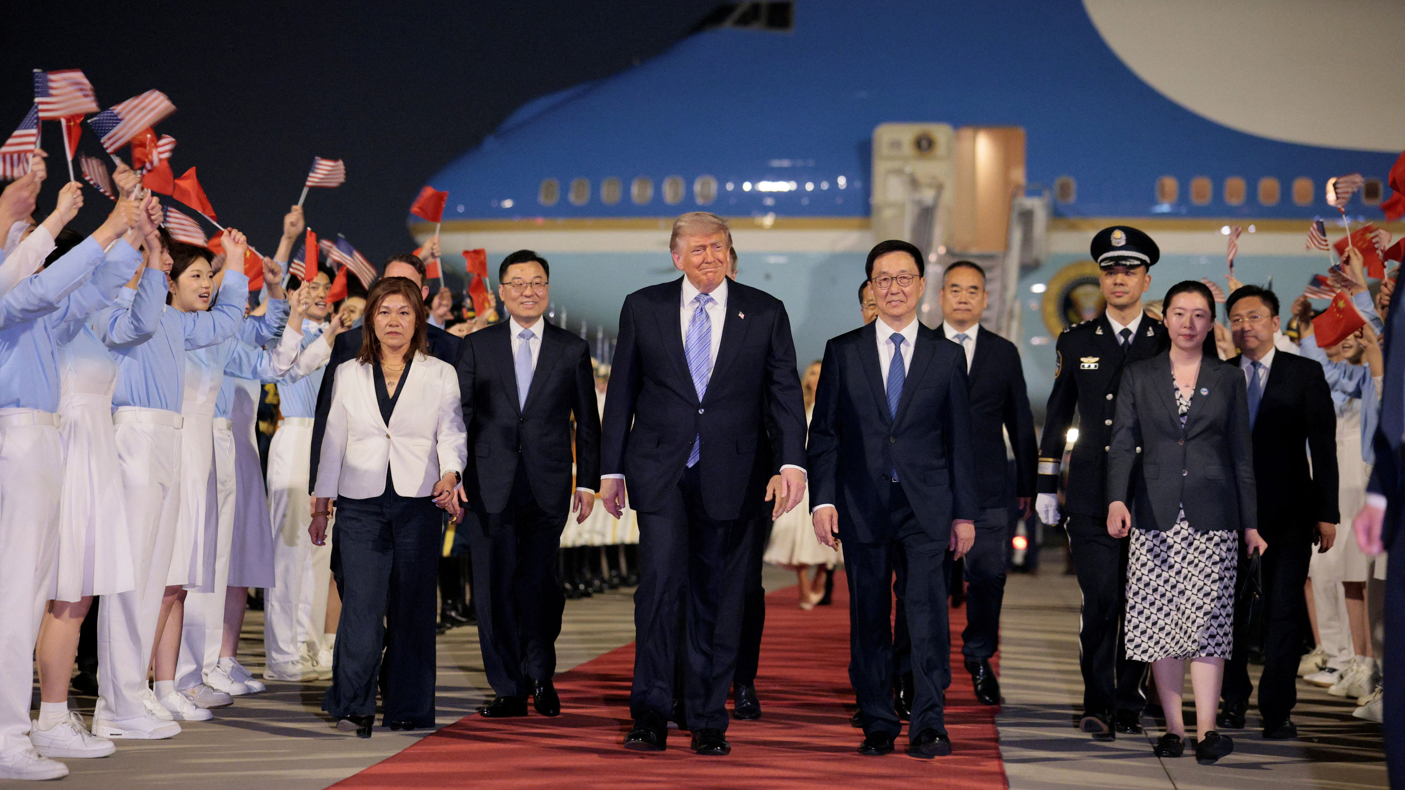 Donald Trump arrives in Beijing demanding Xi Jinping open China to US ...