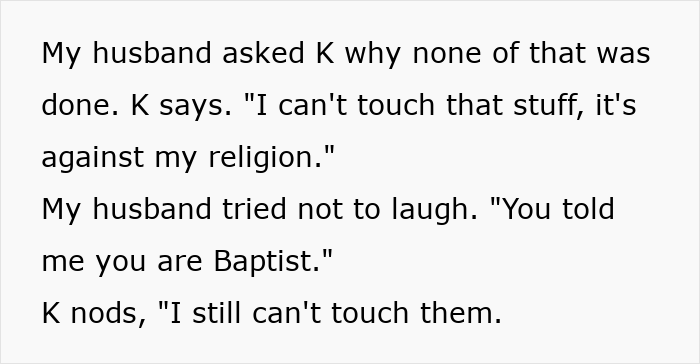 Baptist weaponizes his faith in order to avoid work, gets taught a lesson