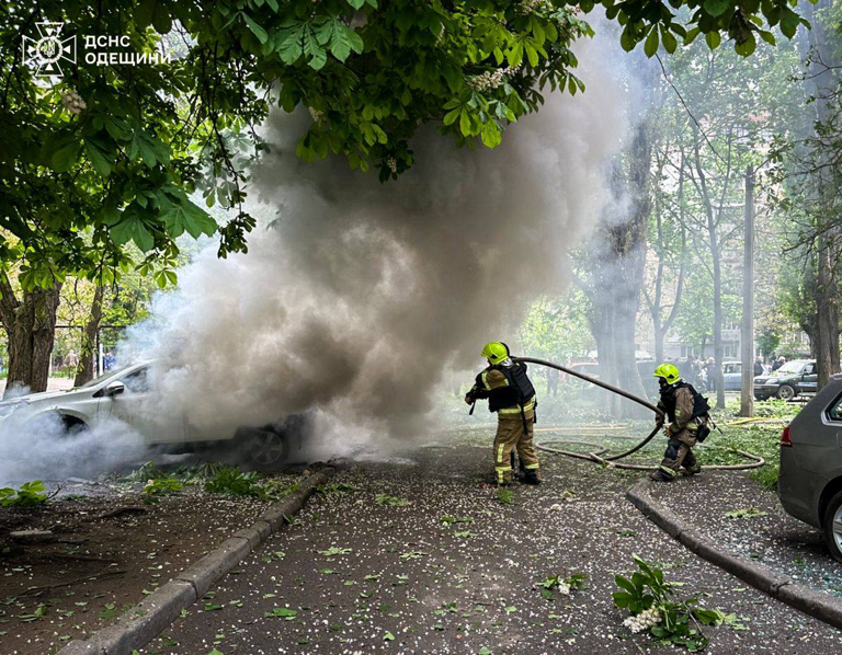 Russian Shahed drone debris hits Odesa apartment building, injures two