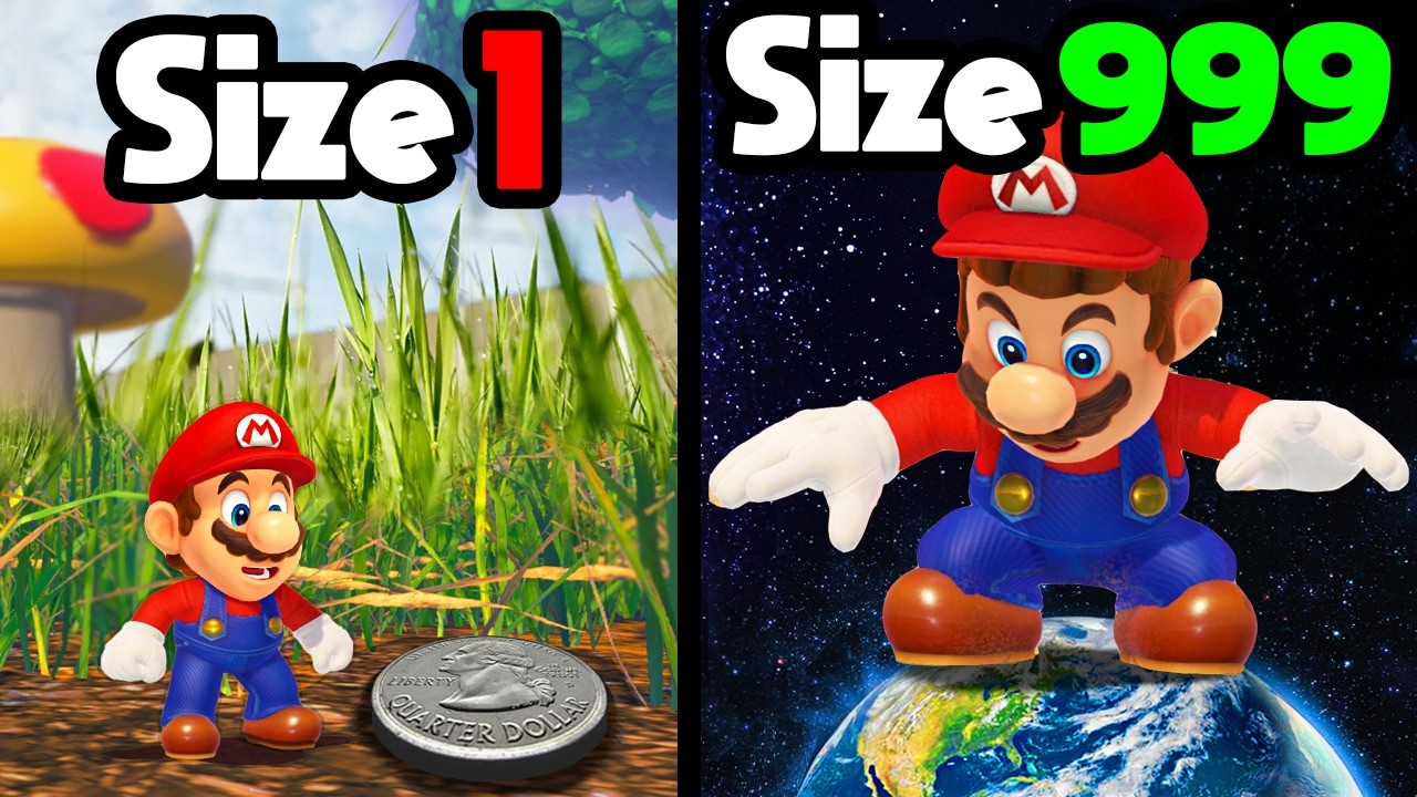 Mario grows significantly larger with every moon collected in Odyssey