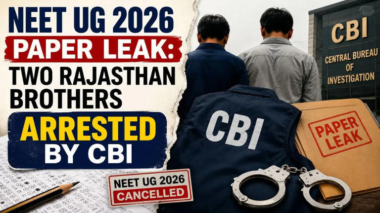 NEET UG 2026 paper leak: Two Rajasthan brothers arrested by CBI