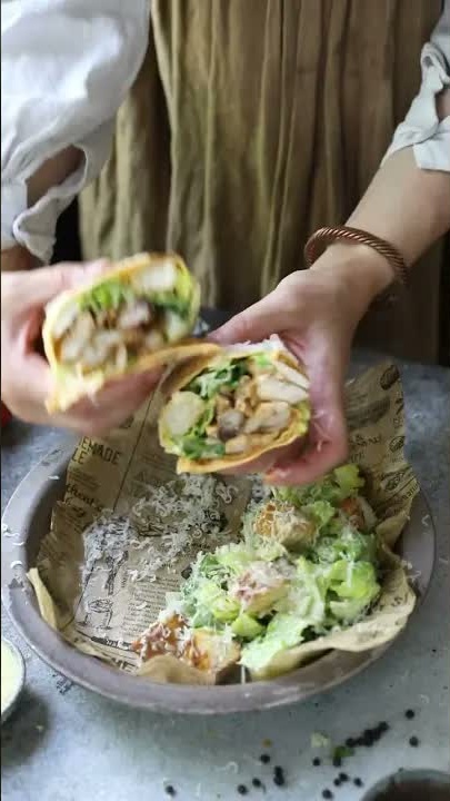 What's for lunch? (Chicken Caesar salad döner wraps & chicken nugget ...