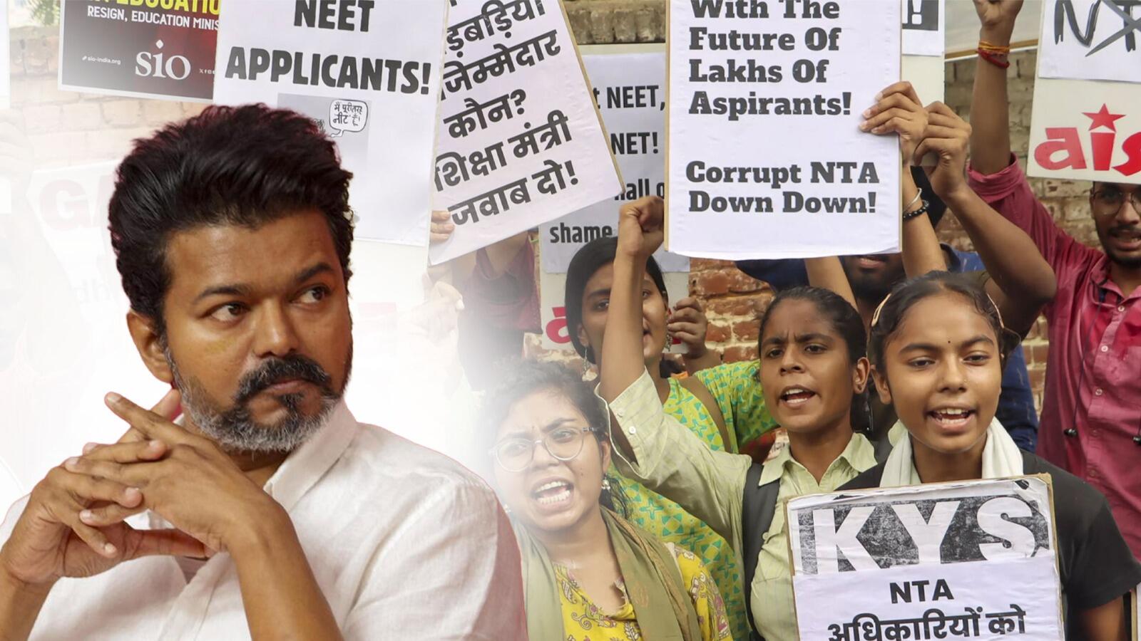 Vijay targets NEET again, says medical admissions should depend on ...