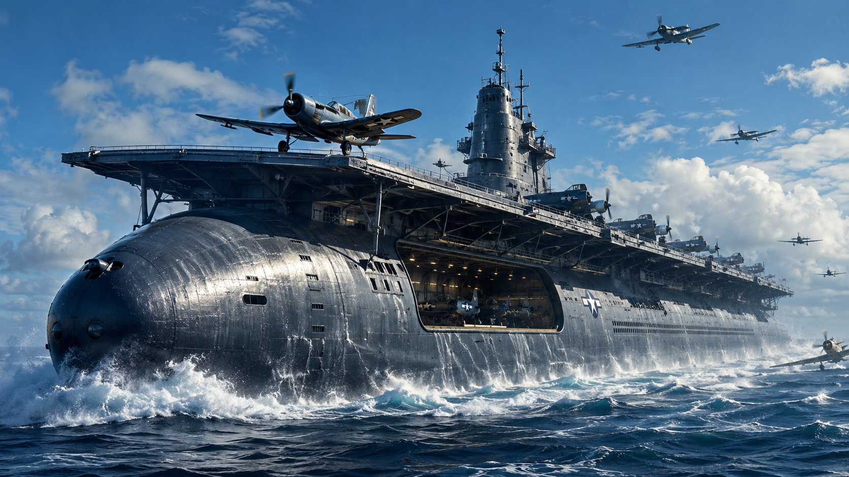 The aircraft carrier that could go underwater - America’s secret ...