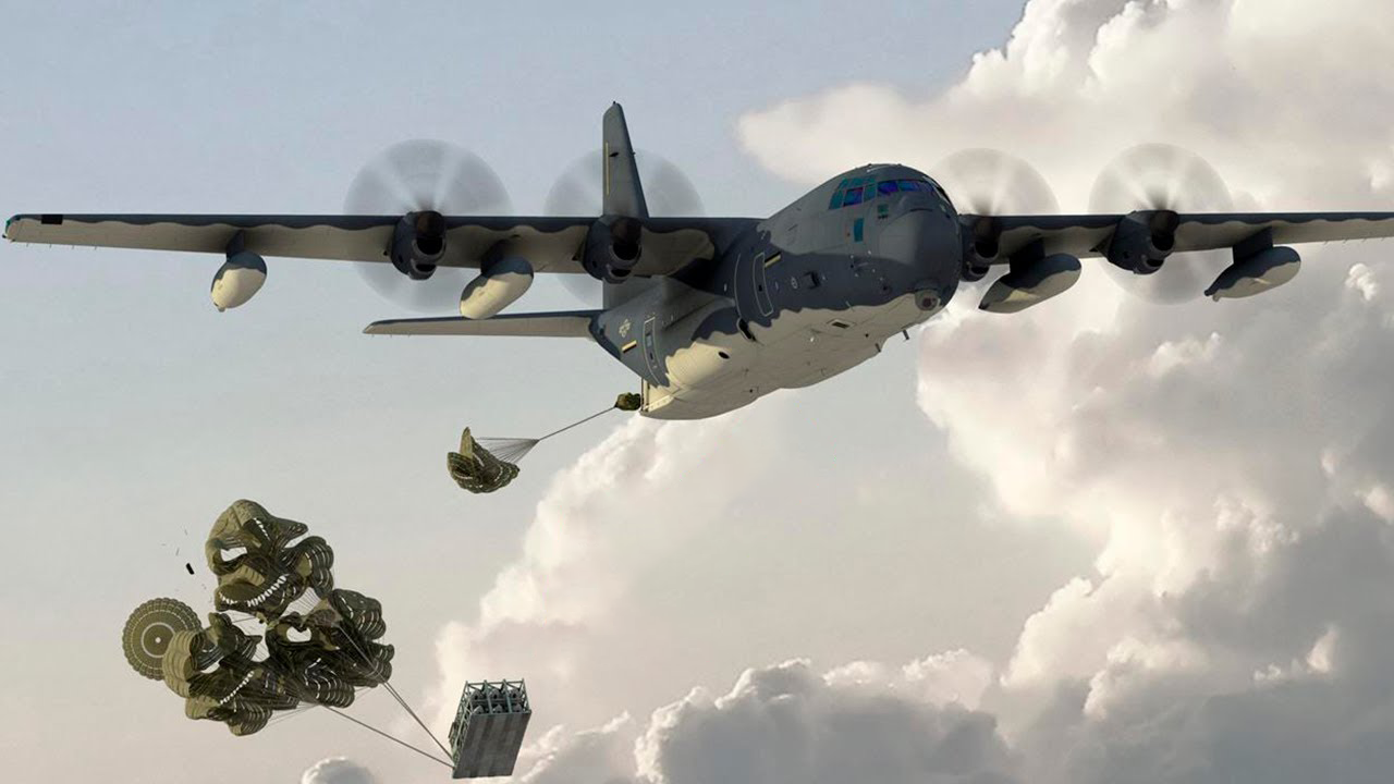 Watch Navy special operations boats airdropped from a C-17 into the ocean