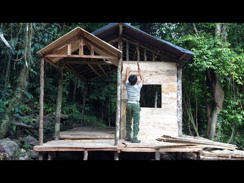 Build a wooden cabin in the forest