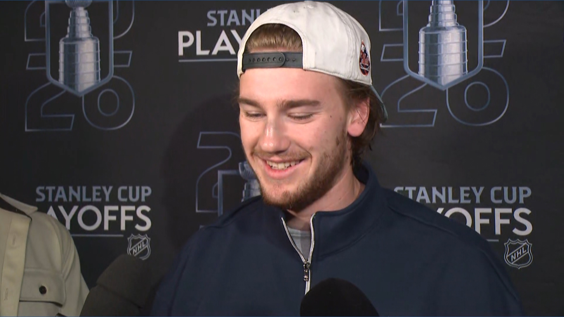 Sabres Josh Doan talks with media after Game 4 win