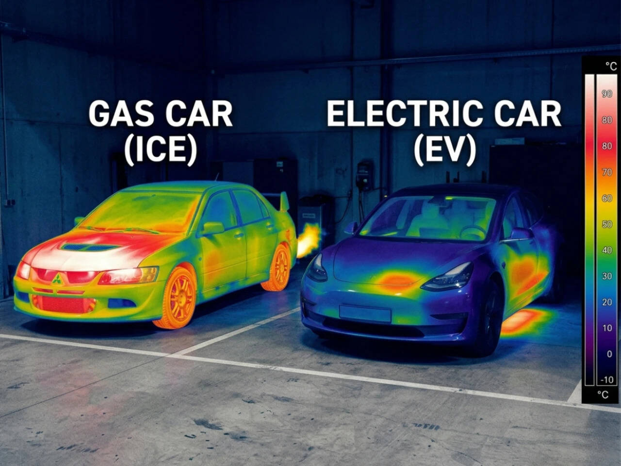 What thermal imaging of a gas car vs an electric car shows will change ...