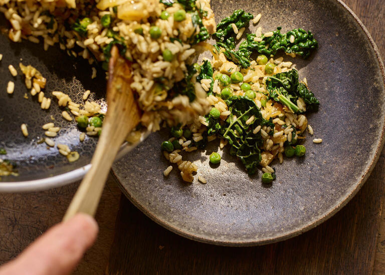 Hugh Fearnley-Whittingstall’s fried rice with peas, soy and sesame