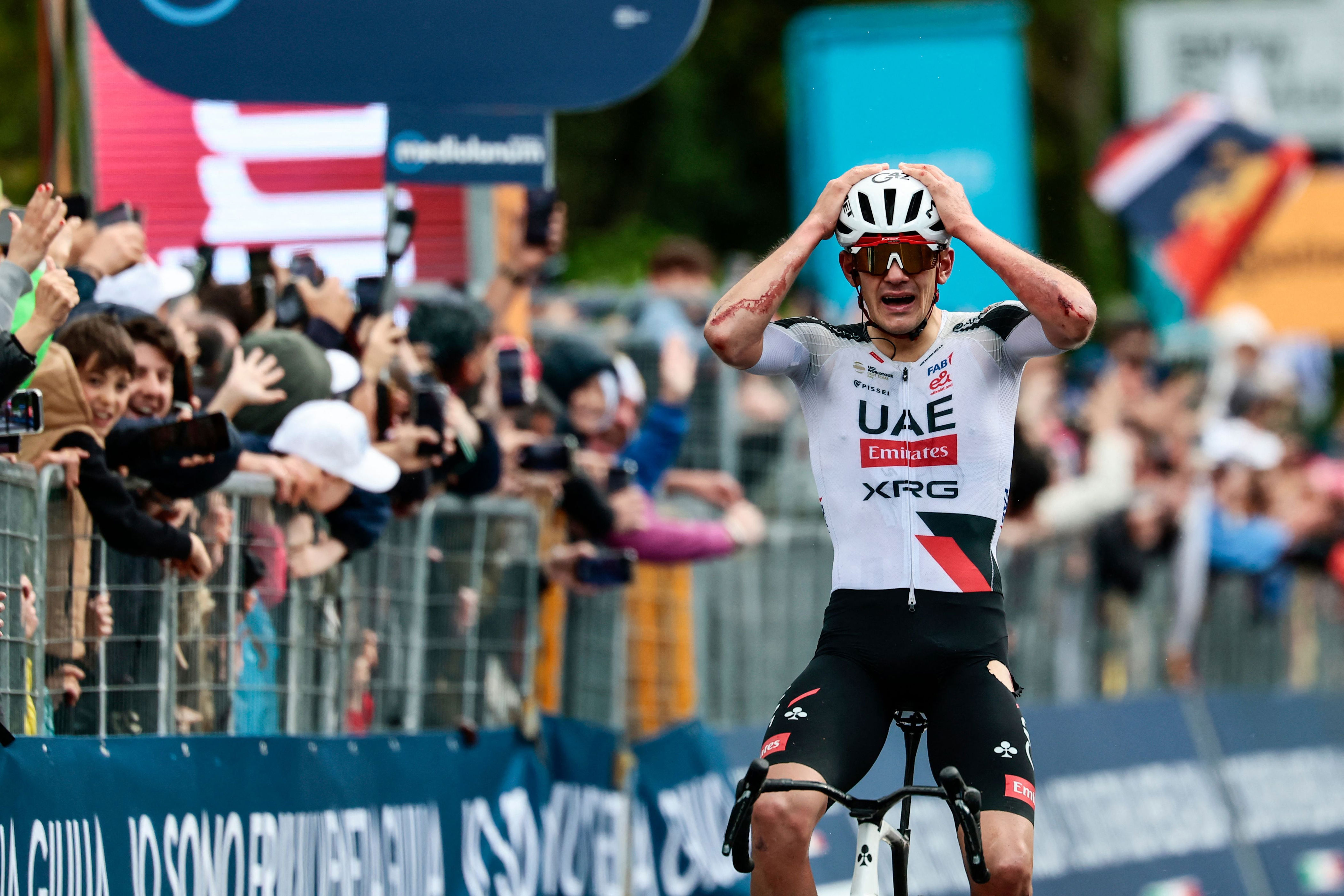 UAE Team Emirates rider Igor Arrieta wins dramatic stage 5 of Giro d'Italia