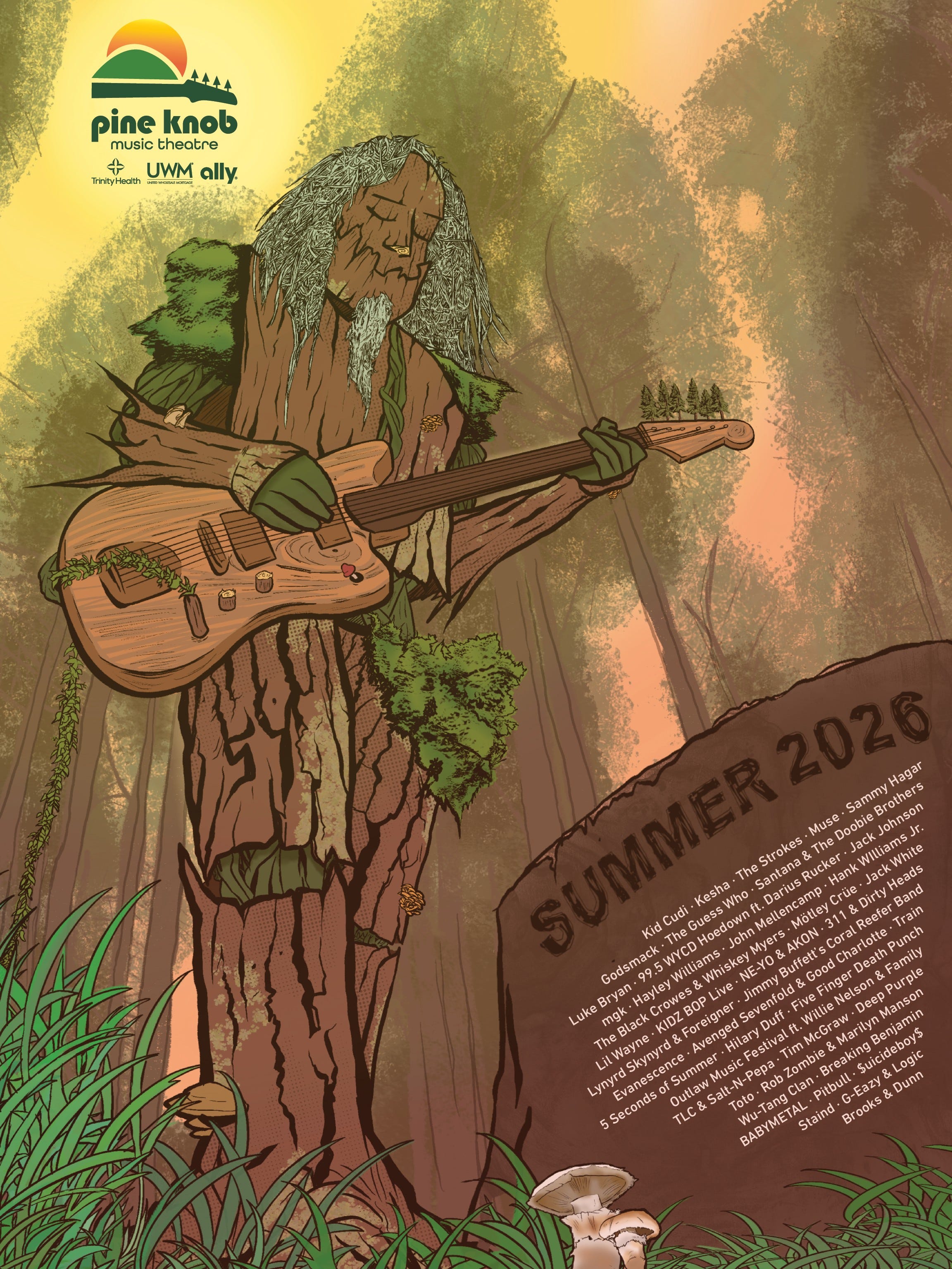 Pine Knob's 2026 summer concert poster pays tribute to nature, music