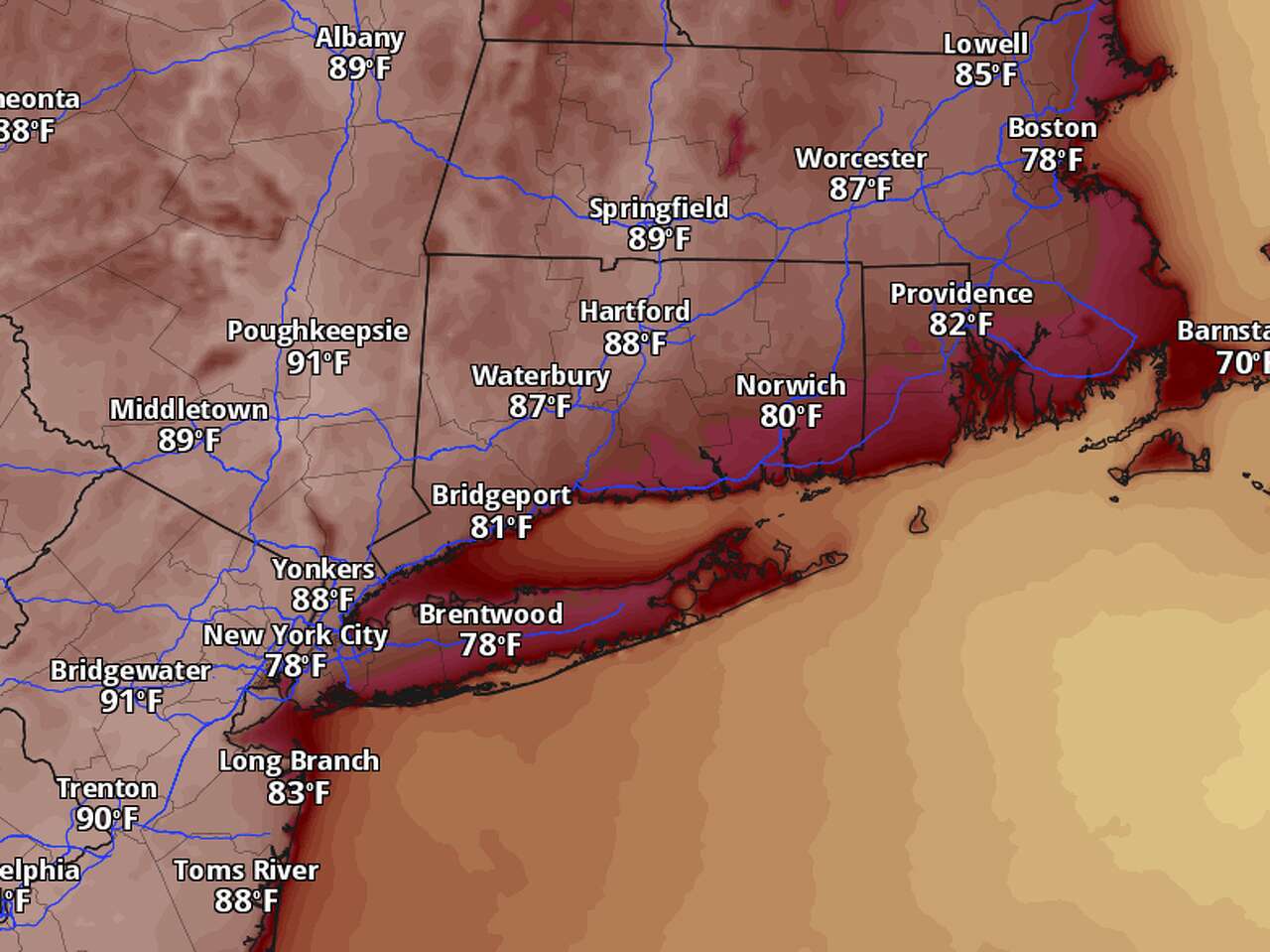Parts of CT could see highs near 90 next week after a gloomy start to May