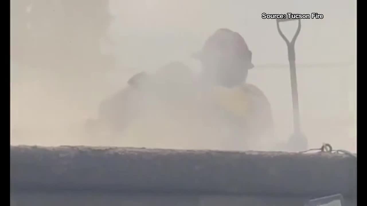 Tucson attic fire causes roof collapse near 12th, Irvington