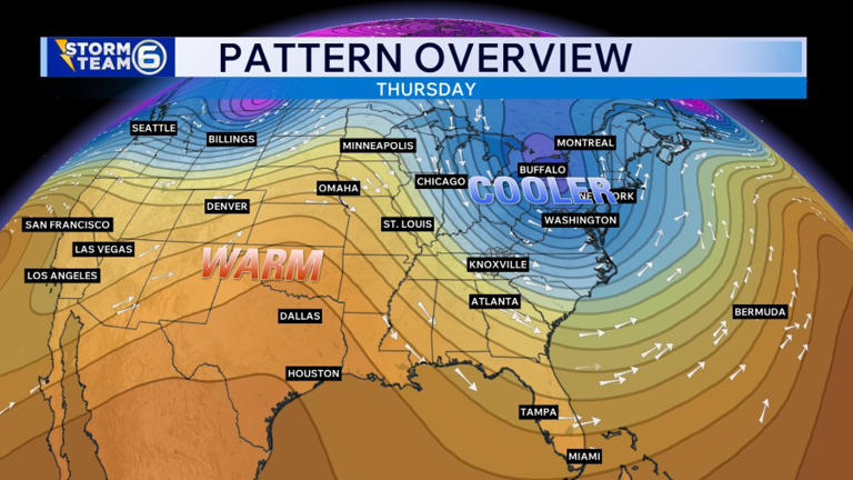 A dry and "cooler" Thursday ahead of a big warm-up for the weekend into ...
