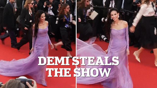 Demi Moore steals the show in purple dress Cannes Film Festival