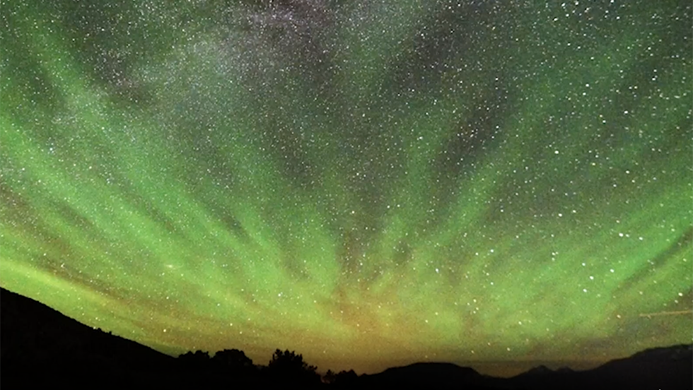 Colorado sky glows green, but not from aurora