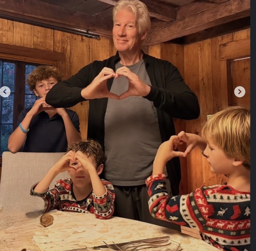 Richard Gere’s wife shows the faces of their sons for the first time