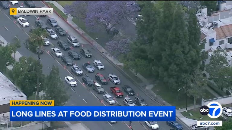 SoCal food distribution event draws long lines, some turned away after ...