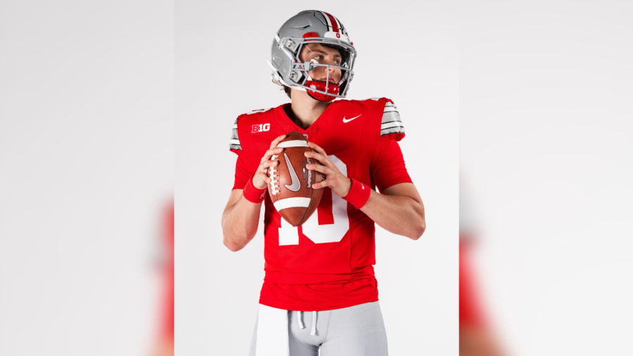 Buckeyes update home and away football uniforms with new striping pattern