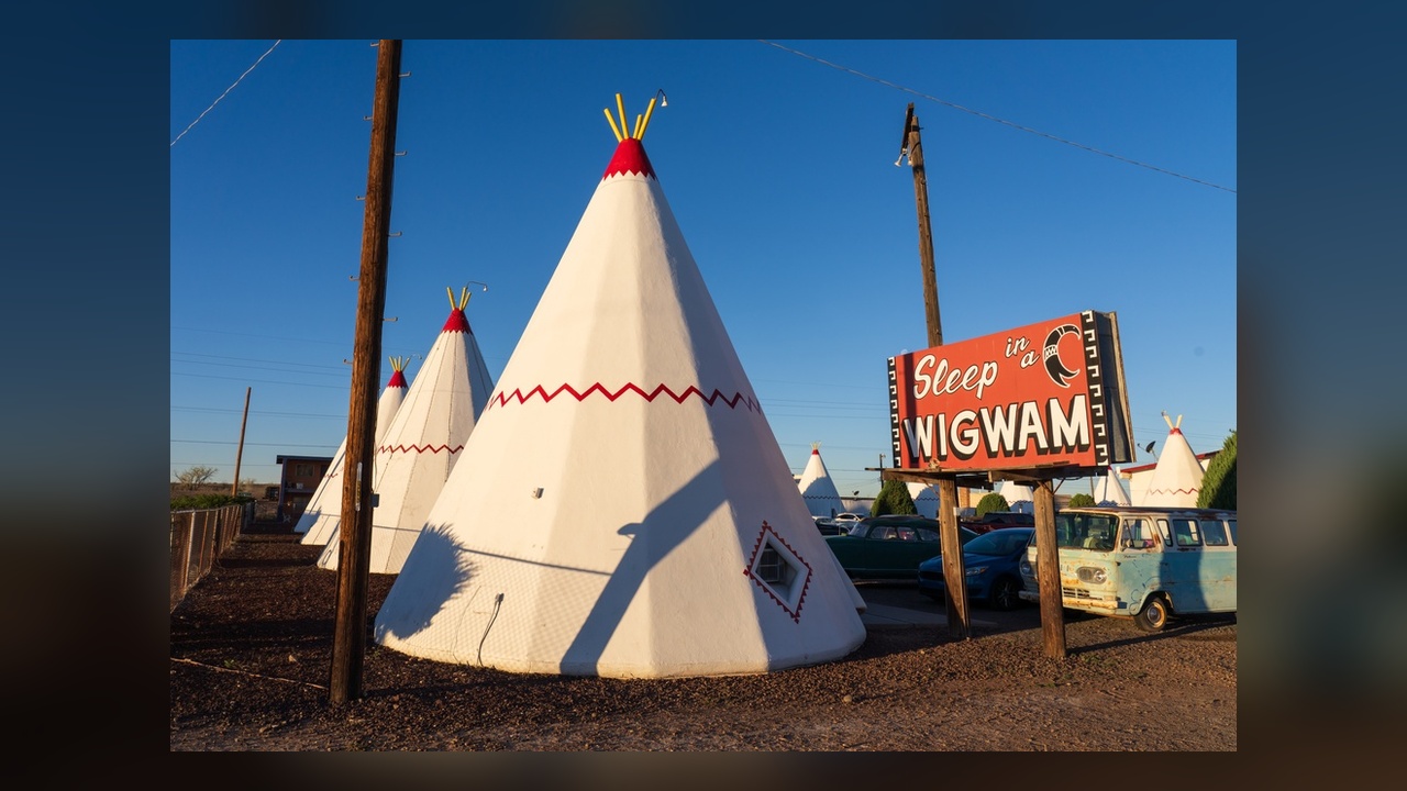 You can actually sleep inside a concrete teepee on Arizona’s Route 66