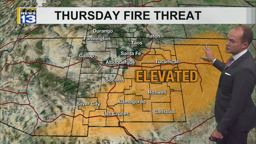 Hot, windy weather raises fire danger in New Mexico Thursday