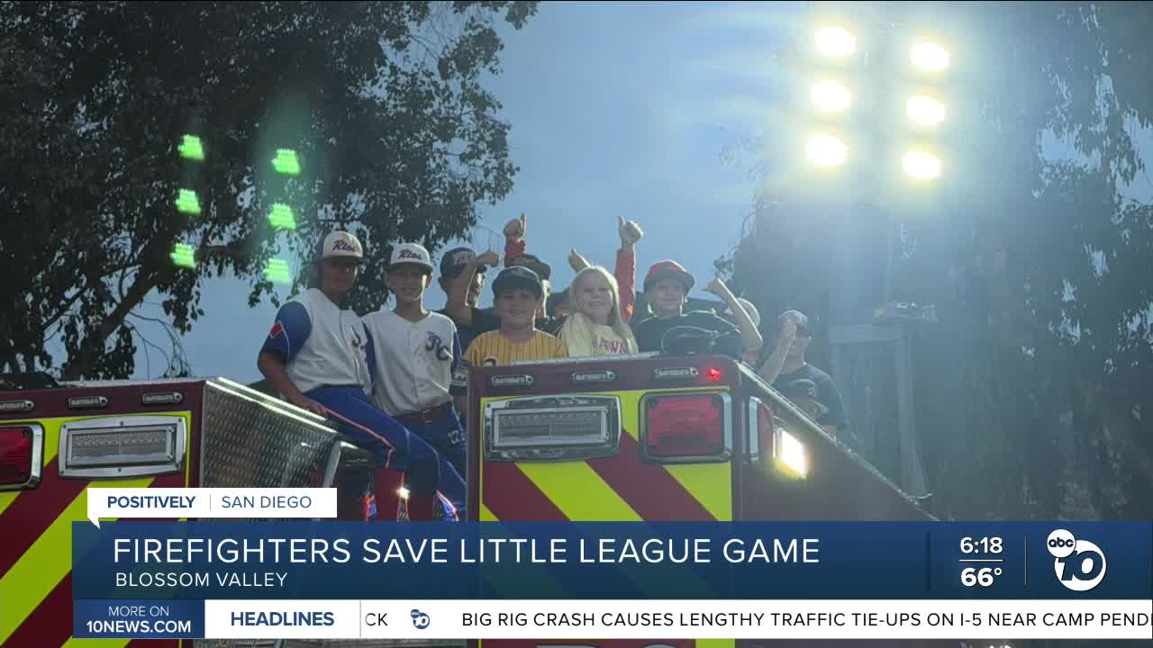 Lakeside fire crew saves Little League playoff game after power outage