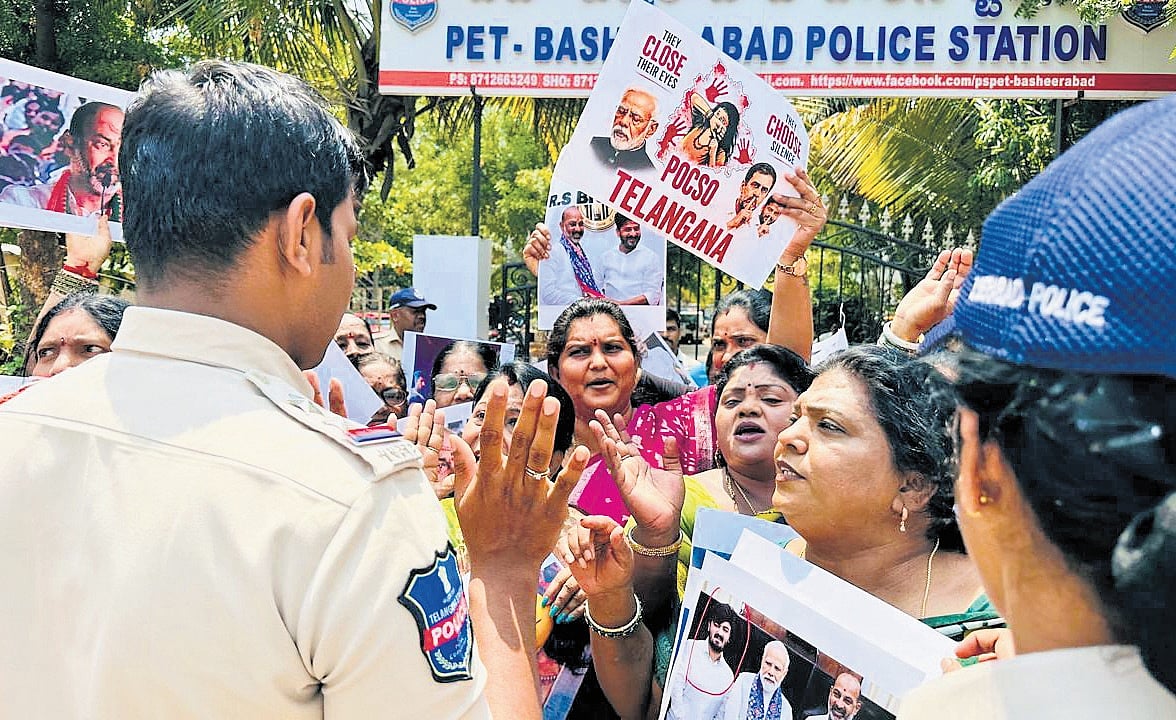 BRS women meet DGP, demand swift action against Bandi Sai Bhageerath in ...